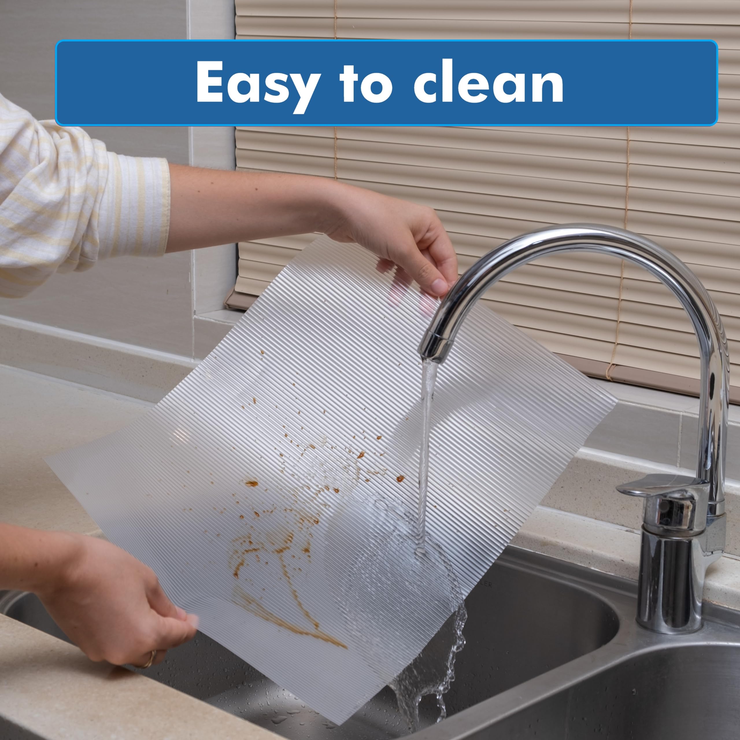 Shelf Liners for Kitchen Cabinets Drawer Liner Non-Slip Cabinet Liners EVA Material Non-Adhesive Shelf Liners Fridge Liner Strong Grip Cabinet Liner. Water & Oil Proof. Gray Strip 18 in X 20 Ft