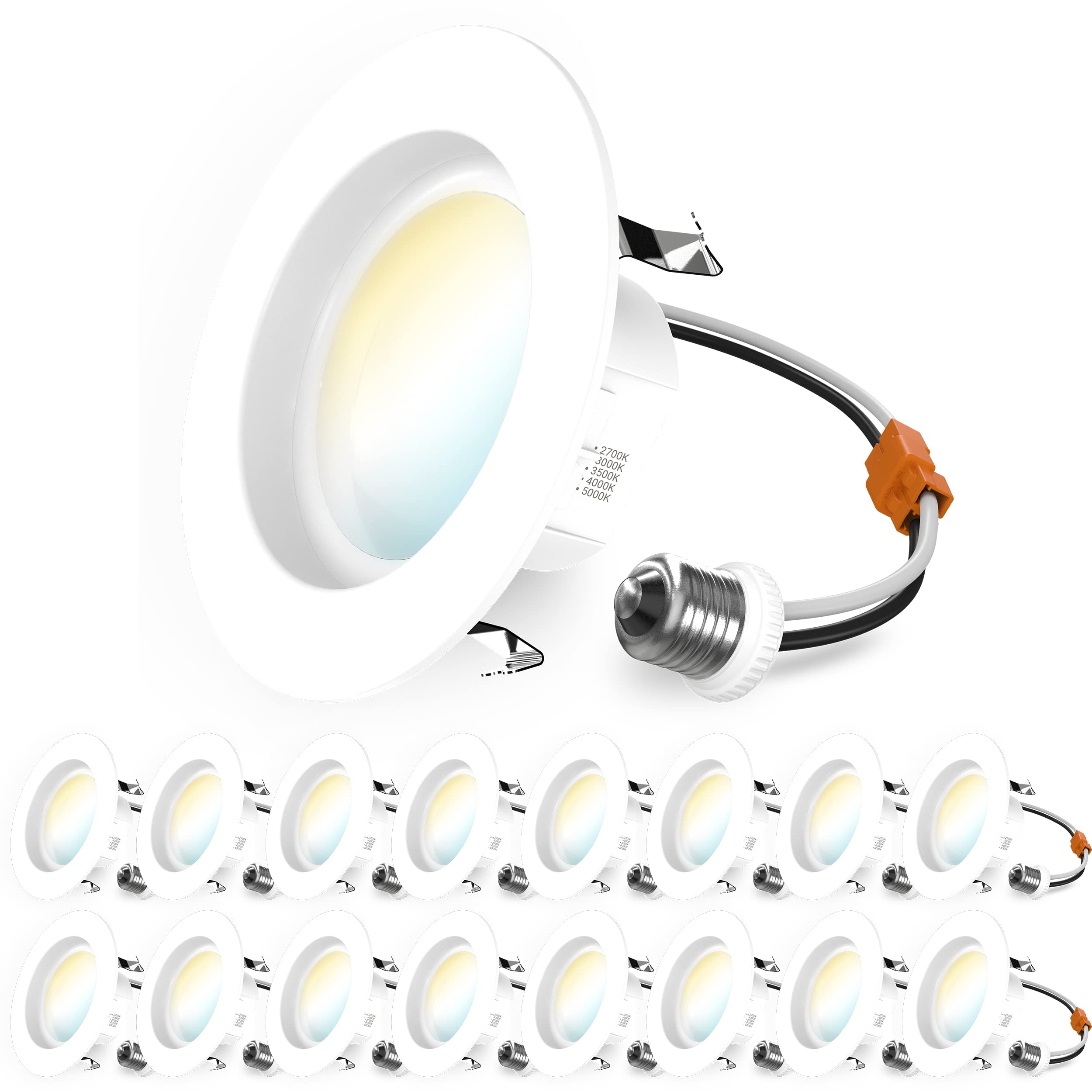 Sunco Lighting 16 Pack Retrofit LED Recessed Lighting 6 Inch, 4000K Cool White, Dimmable Can Lights, Smooth Trim, 13W=75W, 965 LM, Damp Rated - UL Listed