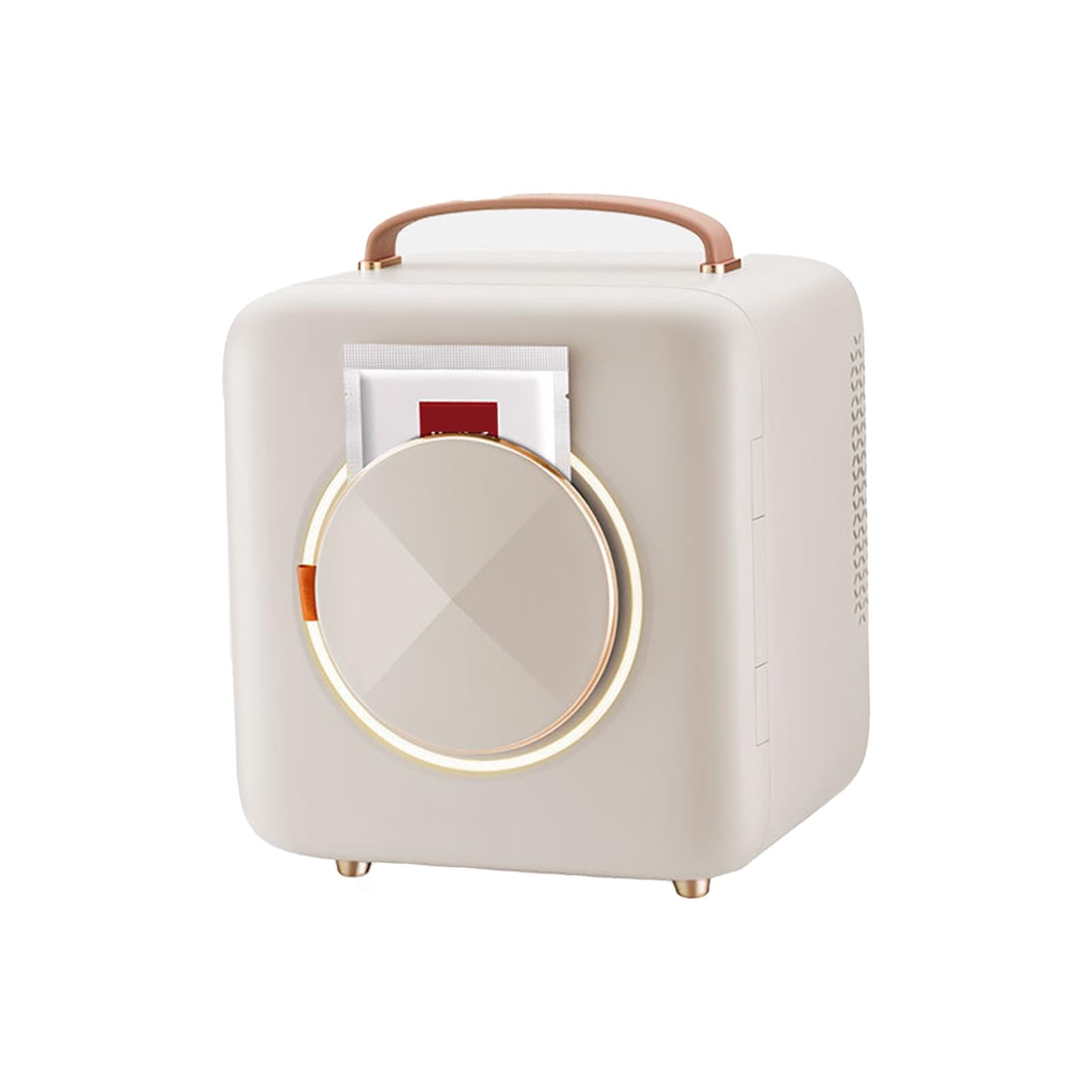 SZIPJAMP Skincare Fridge Personal Makeup Storage Freezer 9L Compact Beauty Box with Mask Heating Zone Cosmetic Refrigerator for Bedroom Bathroom Vanity (Color : White)
