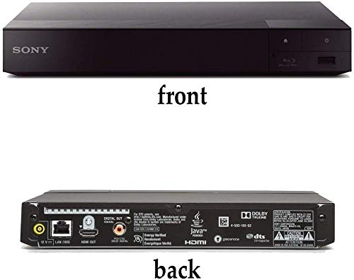 Sony BDP-S3700 Blu-Ray Disc Player with Built-in Wi-Fi + Remote Control + High-Speed HDMI Cable W/Ethernet - Netflix, YouTube, , Pandora, , Playstation Now, Crackle