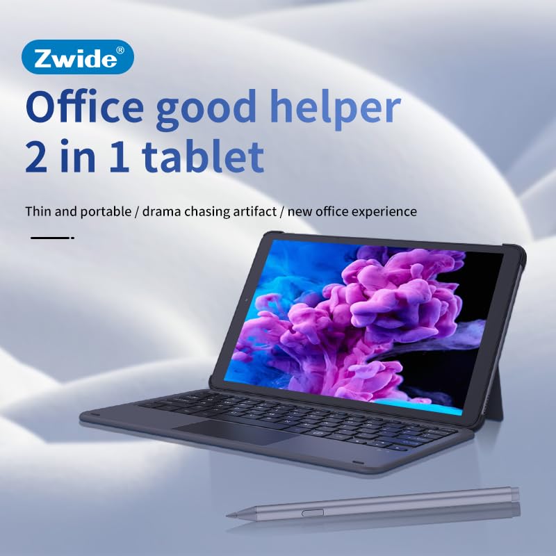 Zwide Pad 2in1 Computer Tablet with Windows 11, Ultra Slim PC with 10.5" Incell Full HD(1920x1200) Displayed by IPS Screen, N4120 Quad-Core CPU and 8GB LPDDR4 with 87% NTSC