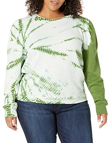 The Drop Women's Jean Puff-Sleeve Fleece Sweatshirt, Treetop, XS