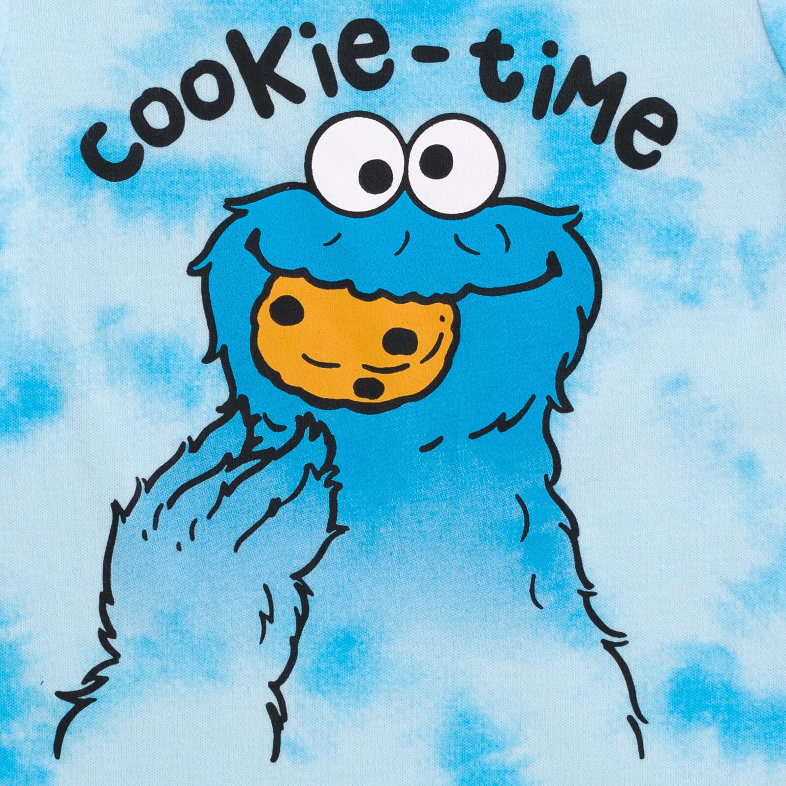 Sesame Street Cookie Monster Infant Baby Boys Romper and Hat Tie Dye Blue/Gray 3-6 Months