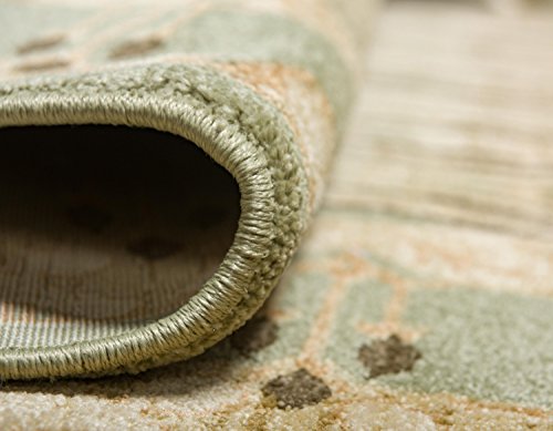 Unique Loom Edinburgh Collection Area Rug - Canmore (7' 1" x 10' Rectangle, Light Green/ Cream)