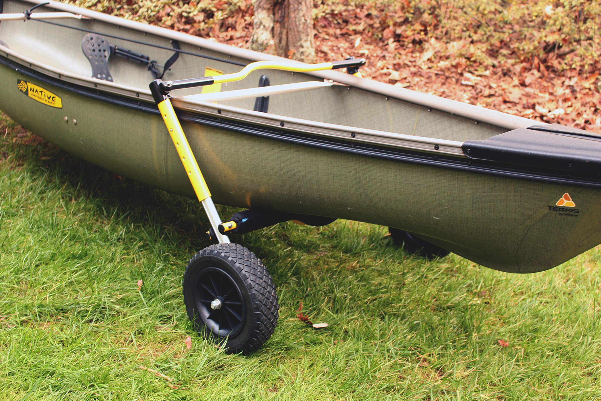 Suspenz Kayak Canoe Transport Cart, XL END Carrier Trolley with Airless Wheels, Yellow (22-0099)