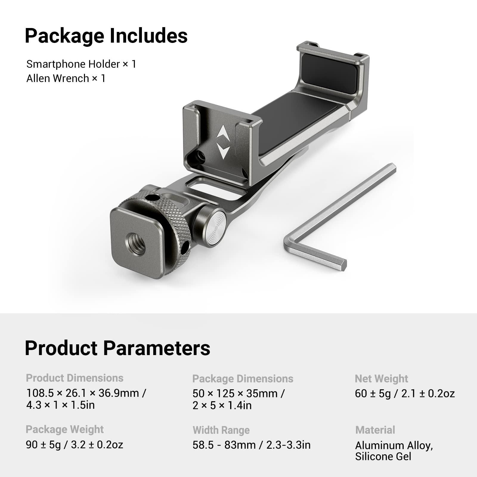 SmallRig Multifunctional Universal Cell Phone Mount Adapter, Phone Tripod Mount with Cold Shoe, Phone Holder for iPhone 15 14 13 12 11, Fits for Tripod Monopod Phone Cage Camera cage-3559