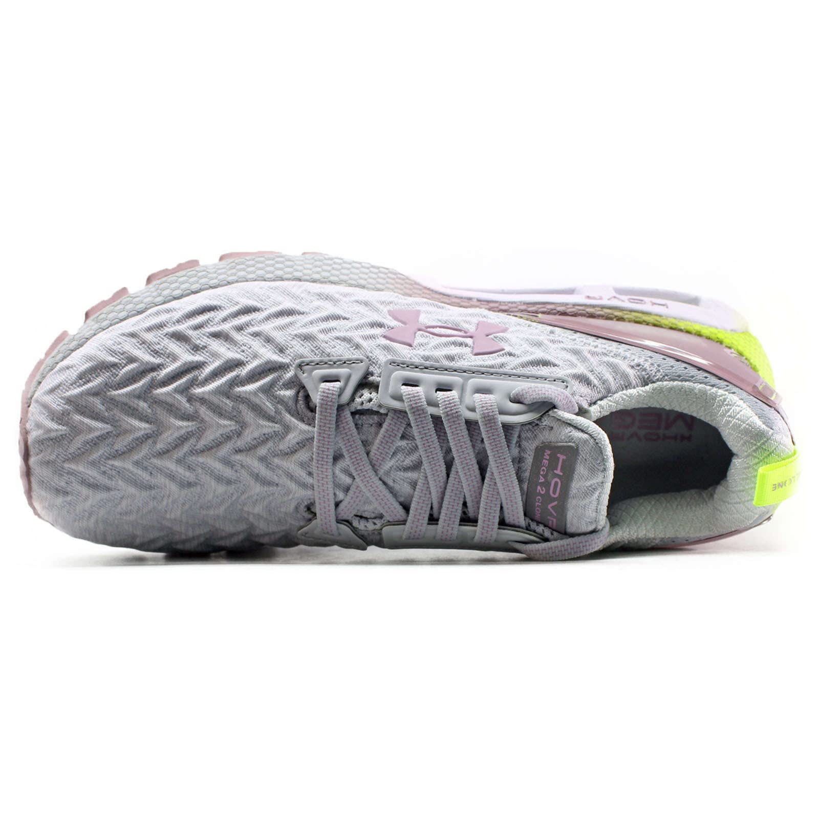 Under Armour Womens HOVR Mega 2 Clone Synthetic Textile Grey Pink Trainers 8 US