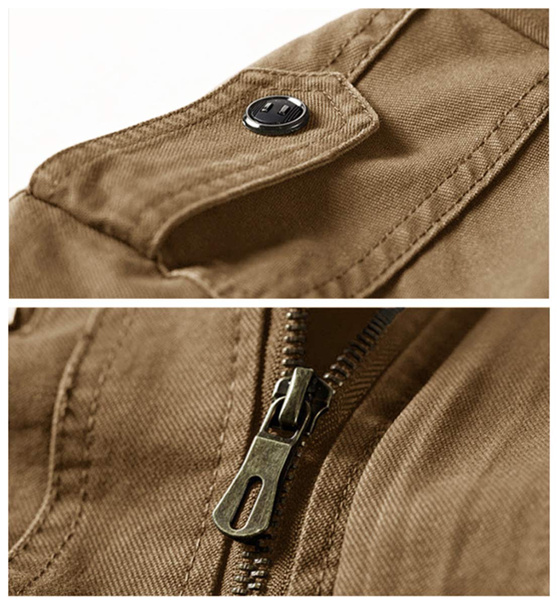 TACVASEN Men's Military Cotton Jacket Thicken Winter Cargo Coat, Green, L