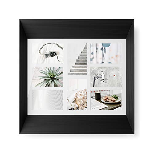 Umbra Lookout Angular Square Picture Frame for Desktop and Wall, Multi, Black