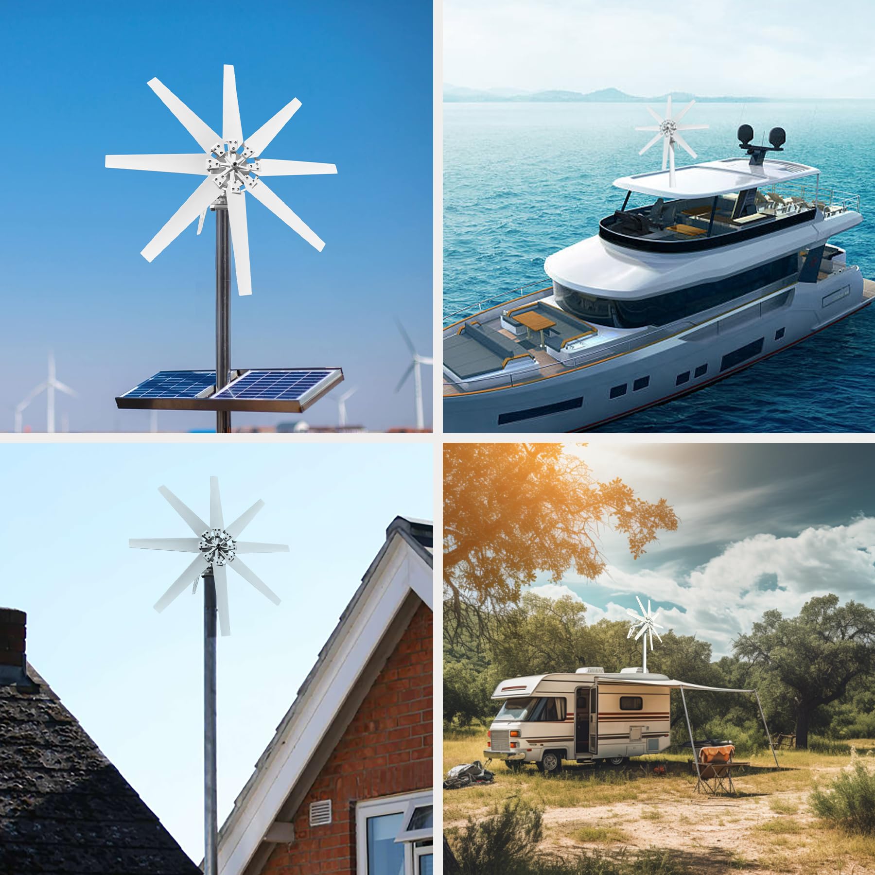 Smaraad Wind Turbine Generator 600W 24V, Wind Generator Kit with MPPT Controller 8 Blades for Home, RV, Boat, Car, Easy to Install