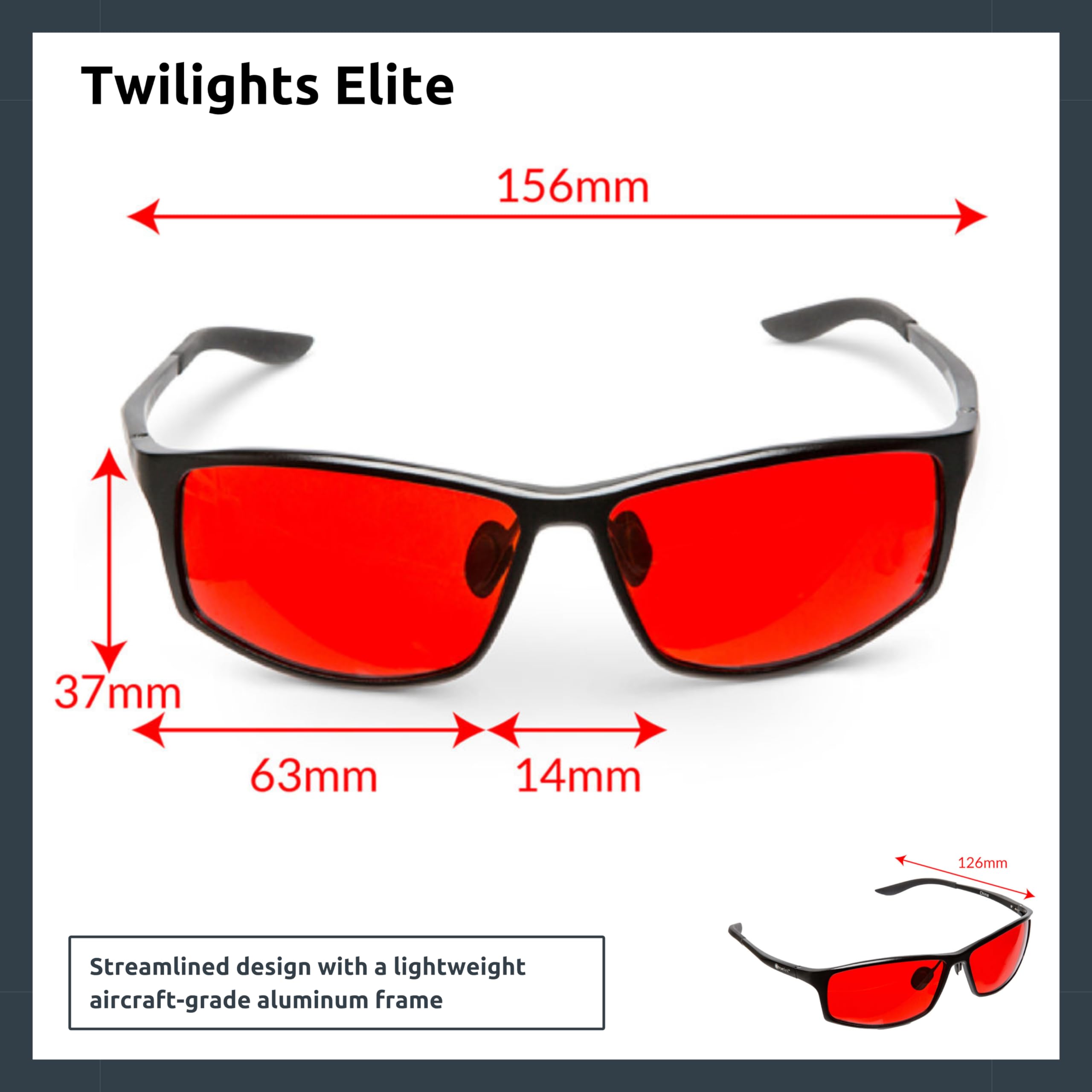 TrueDark Twilights Elite Blue Light Blocking Glasses to Reduce Eye Strain and UV Glare for Better Sleep - Men & Women, Computer Screen, Gaming, TV, Phone - by Dave Asprey