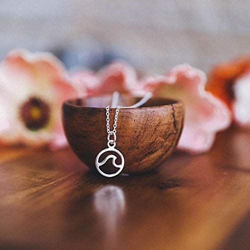 Pura Vida Silver Wave Necklace - .925 Sterling Silver, Summer-Themed - 18" Chain Length