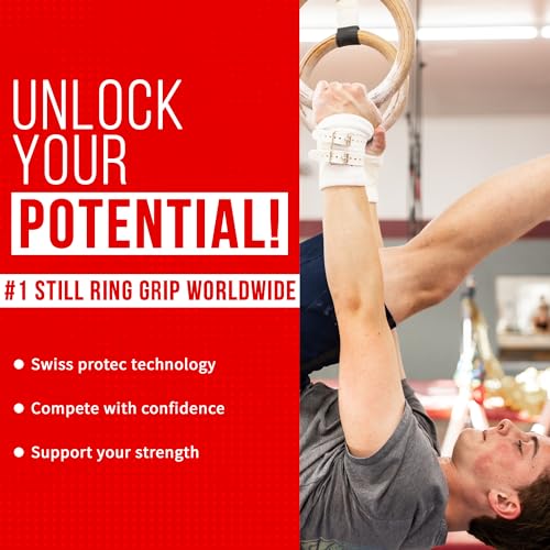 Reisport Men's Protec Hyper Buckle High Bar Grips, X-Small, Small, Medium, Large, Gymnastic Grips, Triple Strength Leather With Kevlar, Less Stretch, Safe Grip, Men And Boys Gymnastics Training