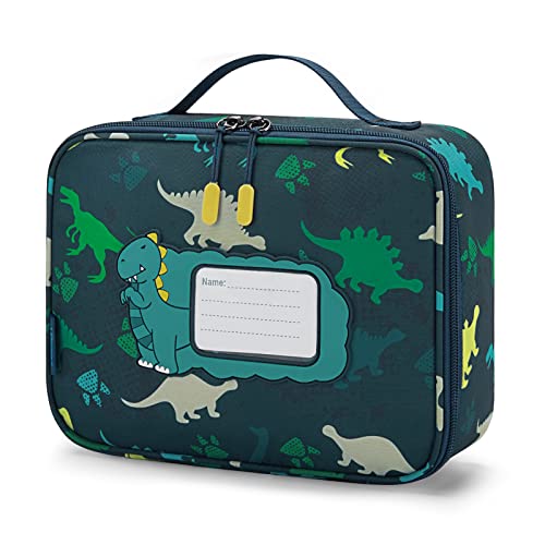 TOURIT Kids Lunch Bag Double Insulated Kids Lunch Box with ID Tags Lightweight Lunch Bag for Kids Meal Containers for Boys & Girls to School Picnics, Dinosaur