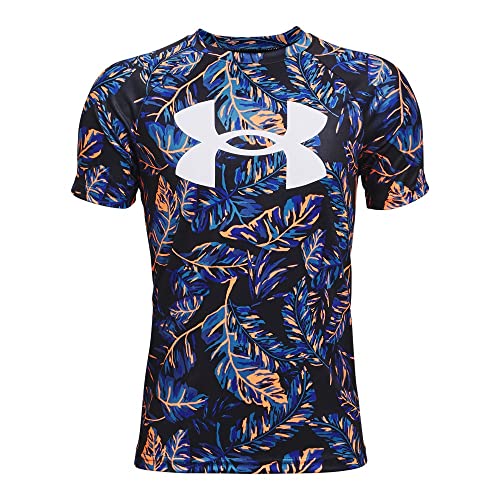 Under Armour Boys Tech Big Logo Printed Short-Sleeve T-Shirt, Black (005)/Black, Medium