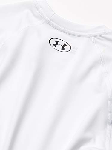 Under Armour Big Boy's UA COMP Rashguard Swimwear, White, YLG
