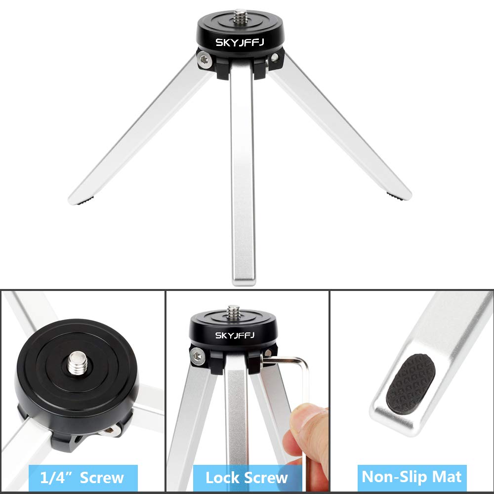 SKYJFFJ-Aluminum Mini Tripod Tabletop Stand Monopod