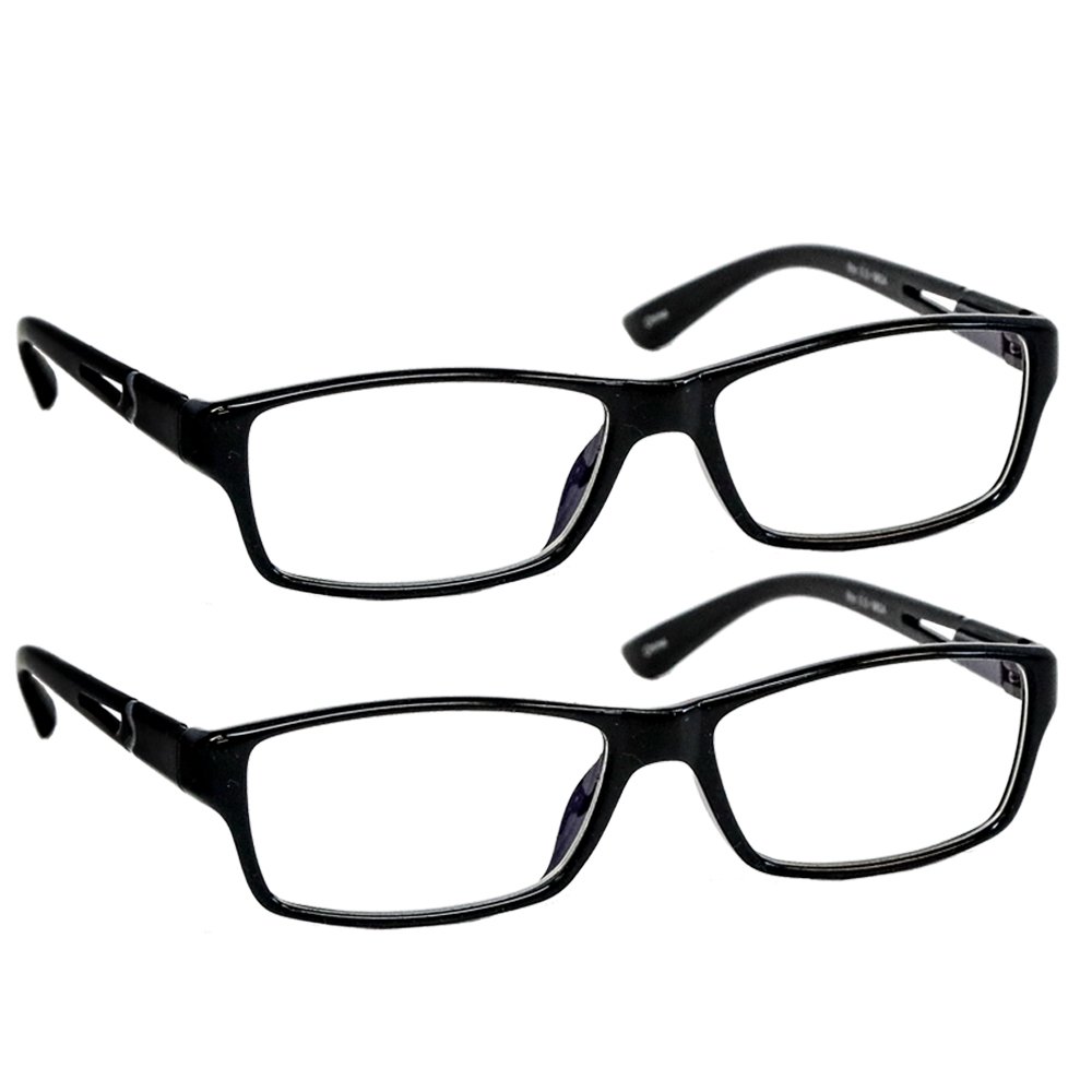 TruVision Readers Blue Light Blocking Reading Glasses 9604HP - 2 PK - Black - 1.75