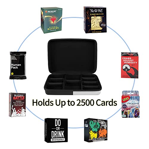 NIANWUDU MUNTO Card Game Case for Cards Against Humanity to 2500+ Game Cards Storage Holder, Portable Carrying Case Fits Main Game and Expansions