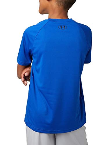 Under Armour Boys' Tech Big Logo Short Sleeve Gym T-Shirt, Royal (400)/Black, Youth Medium