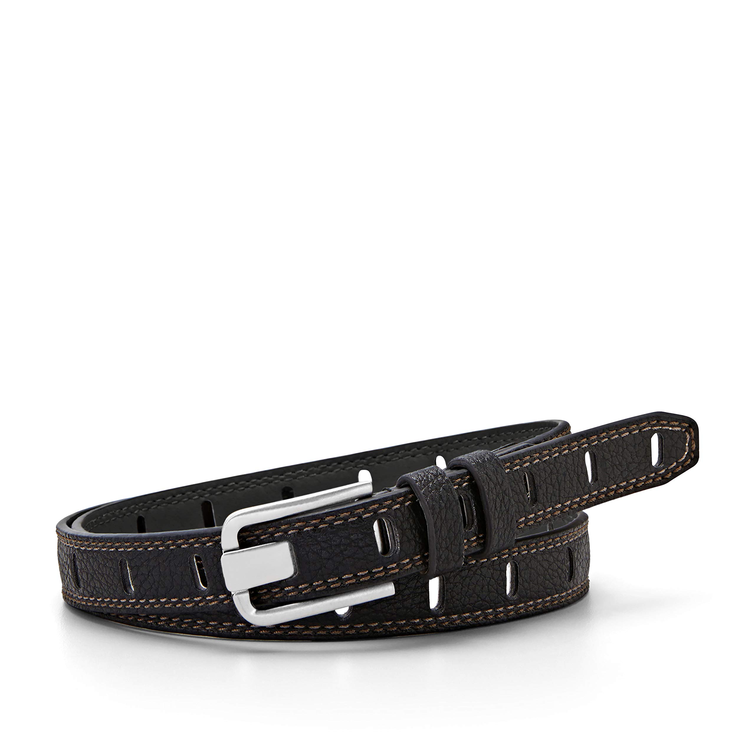 Relic by Fossil womens Heavy Double Stitch Perforated Belt, Black, X-Large US