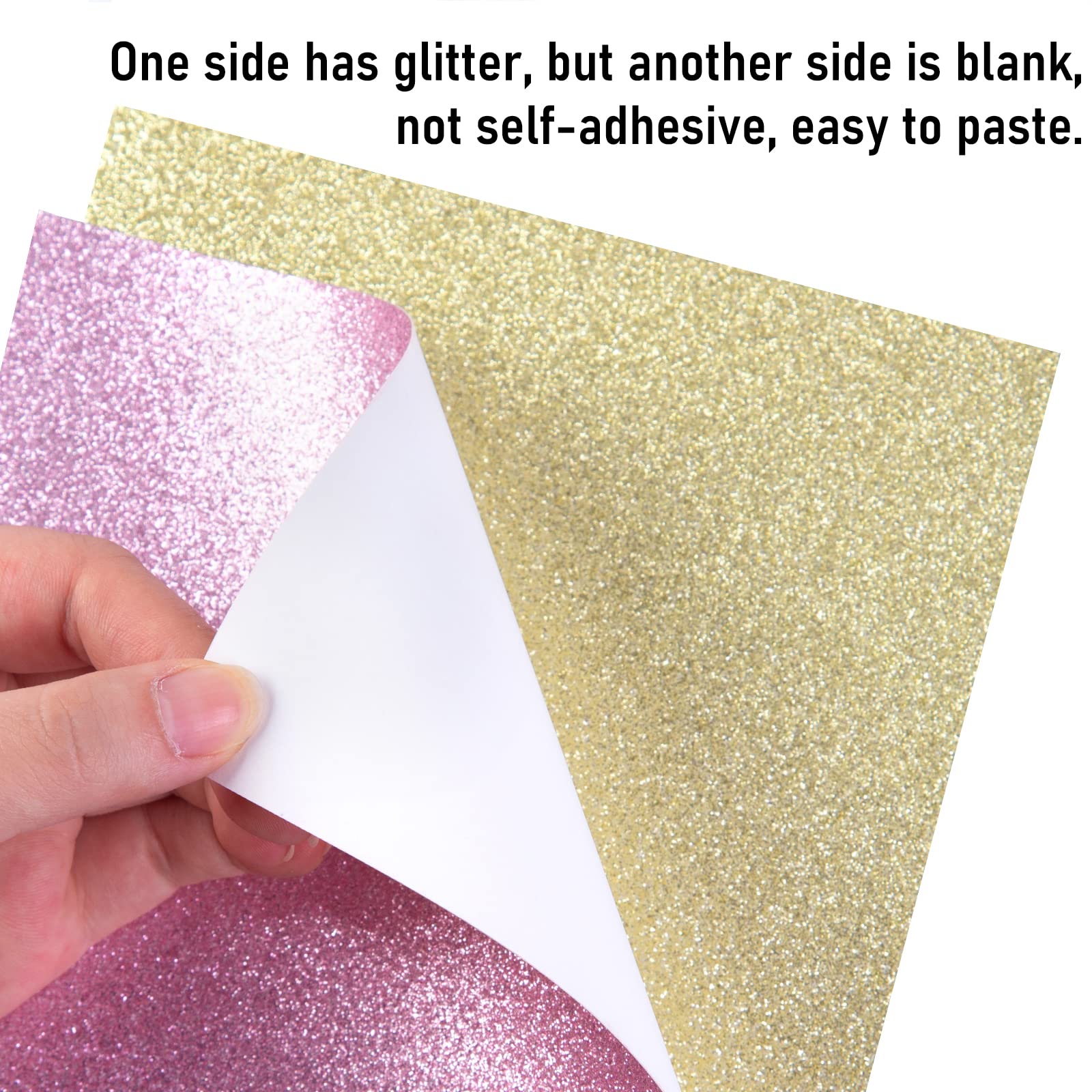 Shindel Glitter Cardstock Paper, 80 Sheets A4 Glitter Paper Bulk Premium Craft Cardstock 20 Colors for Card Making Paper Crafting