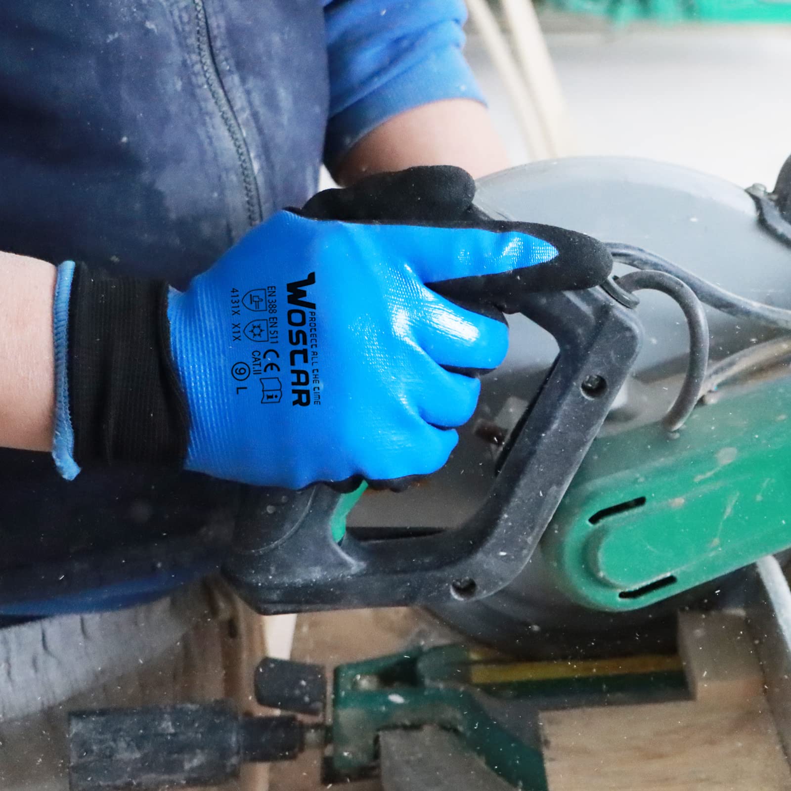 Winter Warm Unisex-Adult Work Gloves Double layer Breathable Rubber Scrub Coated Cold Weather Insulated Freezer Gloves