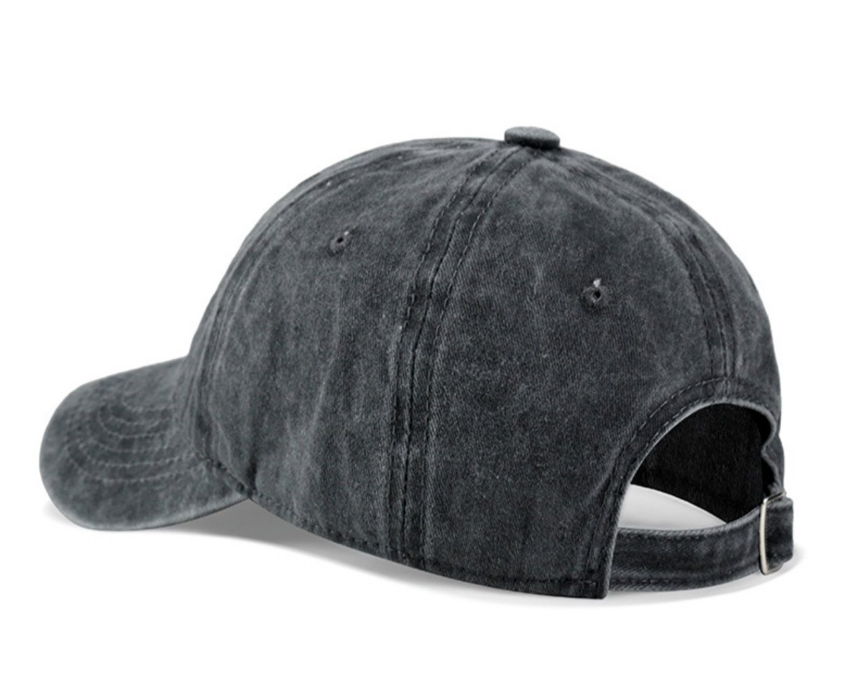 Unisex Pocket Sloth Vintage Jeans Adjustable Baseball Cap Cotton Denim Dad Hat (One Size, Black 1)