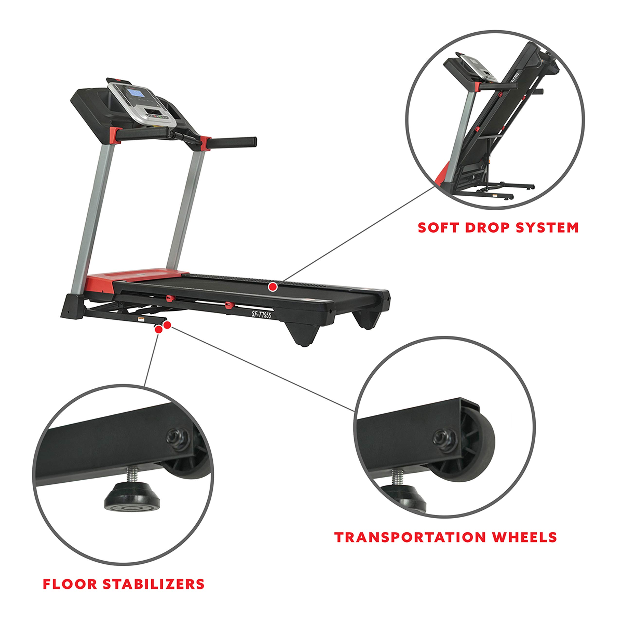 Sunny Health & Fitness Evo-Fit Incline Treadmill with Bluetooth and Dual Device Tablet Holders - SF-T7955