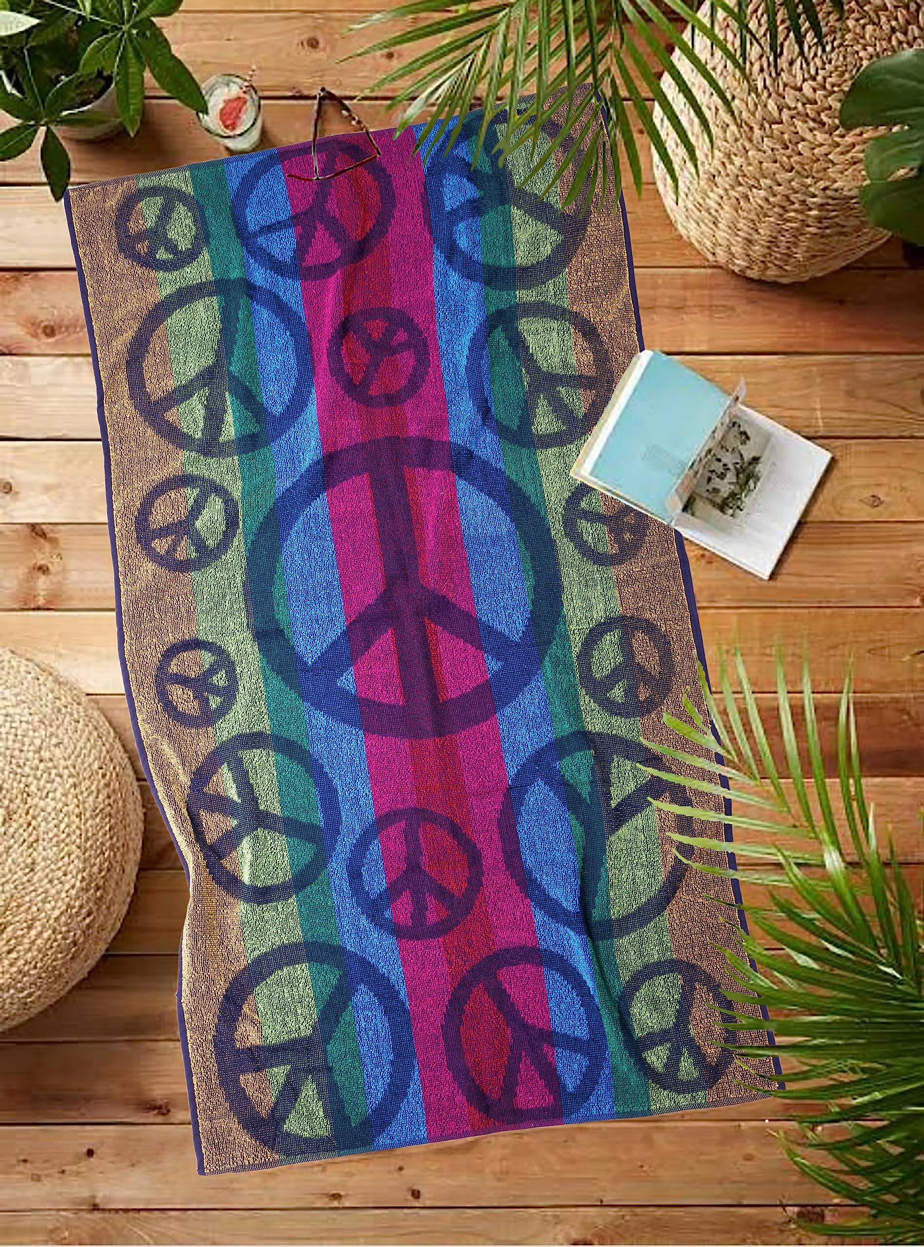 Terry Multi Towel and Hotel Pool Towel | Soft Oversized Towel Pack of 6 Pieces Extra Large (30 X 60 inches) (Assorted Designs)