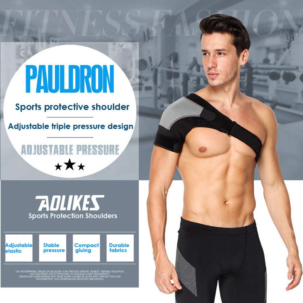 Shoulder Brace, Adjustable Shoulder Support Brace Strap Compression Support Wrap Belt Fits Left or Right Shoulder Support Arthritic Shoulders Sports Injury Sprain