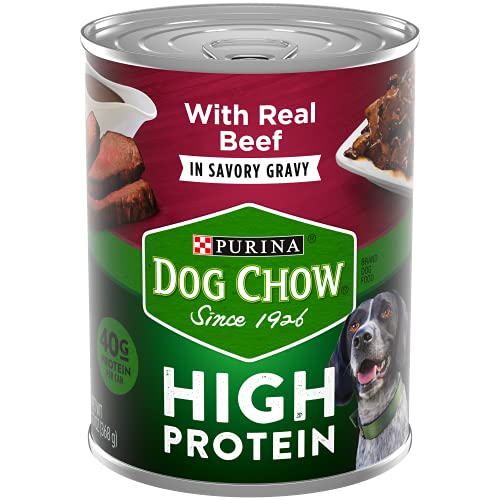 Purina Dog Chow High Protein Gravy Wet Dog Food, High Protein With Real Beef - (12) 13 oz. Cans