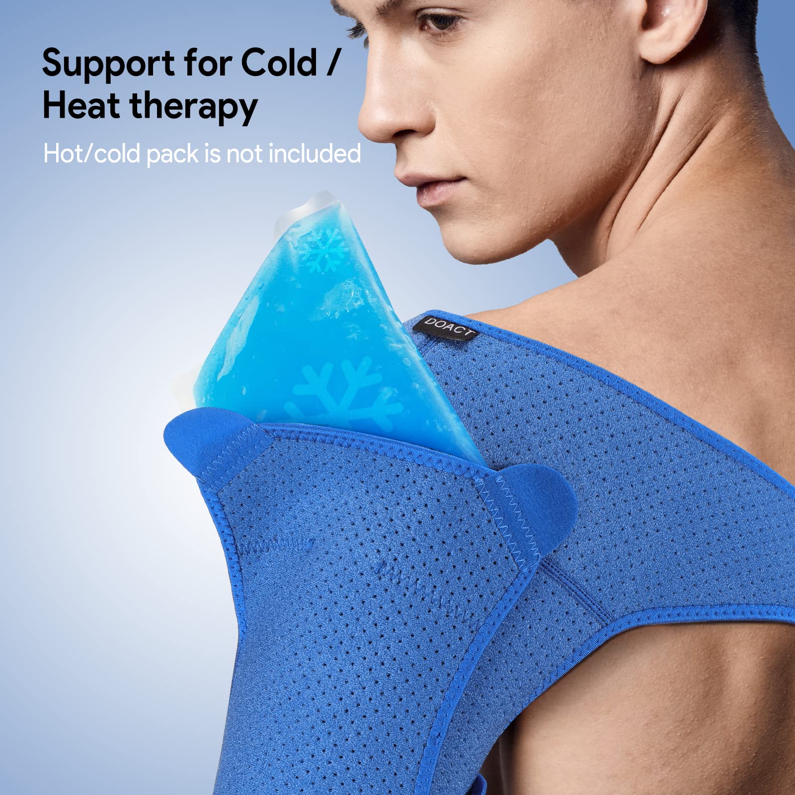 Shoulder Support, Adjustable Shoulder Brace for Men and Women, Shoulder Strap Support,Frozen Shoulder Relief and Rotator Cuff Support Fits Left and Right, L: 38-51"