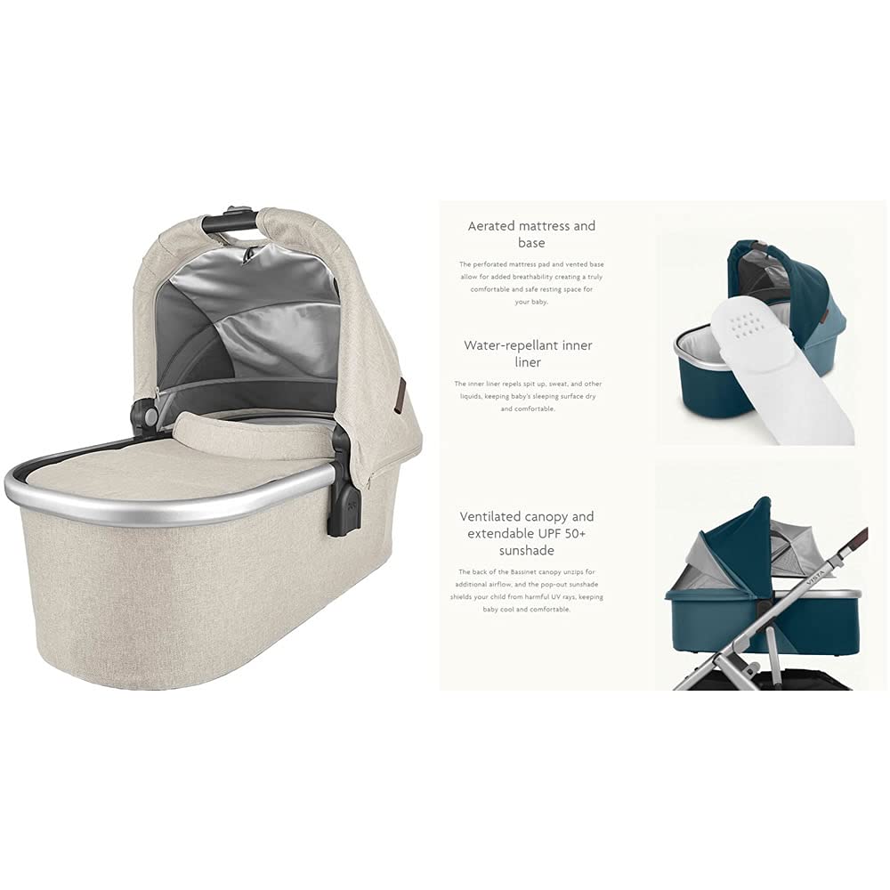 UPPAbaby Vista V2 Stroller- Declan (Oat Melange/Silver/Chestnut Leather) + Mesa Infant Car Seat - Jake (Black)