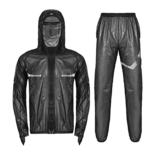 SETEXI Raincoats, Cycling Raincoat Waterproof and Windproof Raincoat Reflective Mountain Road Bike Cycling Jacket Pants Set