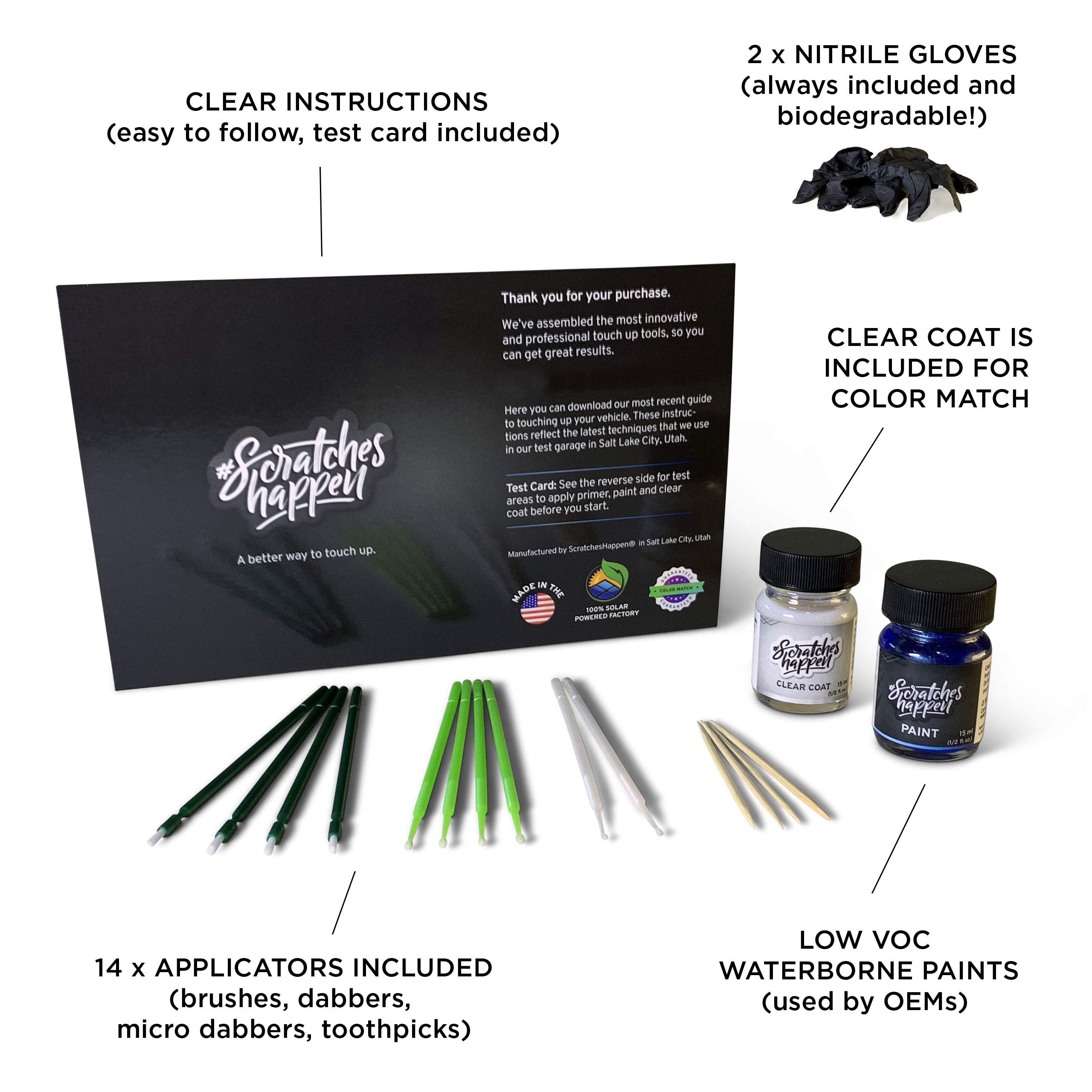ScratchesHappen Exact-Match Touch Up Paint Kit Compatible with Ford Star White Metallic Tricoat (AZ/M7446A/PN4HR/LVLGWHA) - Bottle, Essential