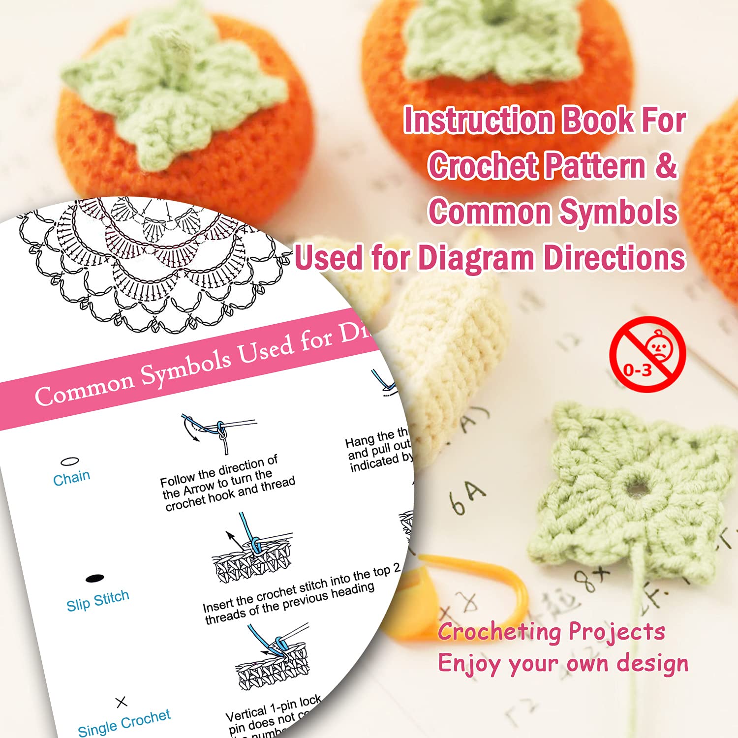 QCZKB Crochet Kits 10 Cotton Crochet Yarn Includes 2 Crochet Hooks, 2 Weaving Needles, Instruction Book, 8knitting Stitch Markers|Perfect 6 Coaster Beginner Kit