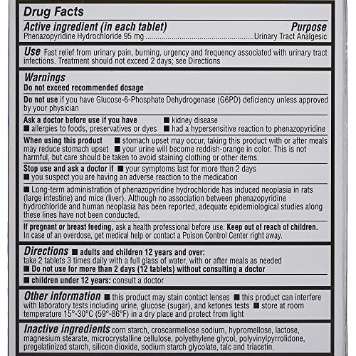 Sunmark Urinary Pain Relief Tablets - 30 Tablets, Pack of 2