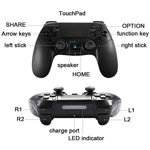 shumeifang Wireless Controller for PS4, Joystick Bluetooth Remote Gamepad with Dual Vibration, Gyro Axis and TouchPad, Game Remote Controller Compatible with PlayStation 4