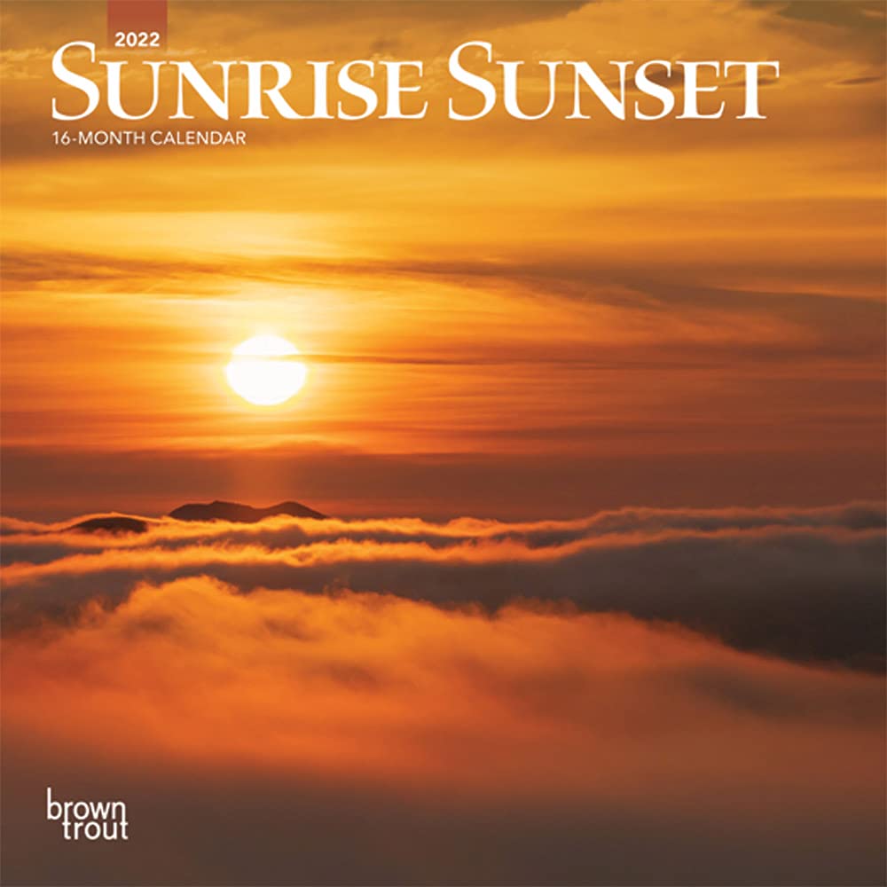 Sunrise Sunset 2022 7 x 7 Inch Monthly Mini Wall Calendar, Nature Photography Science
