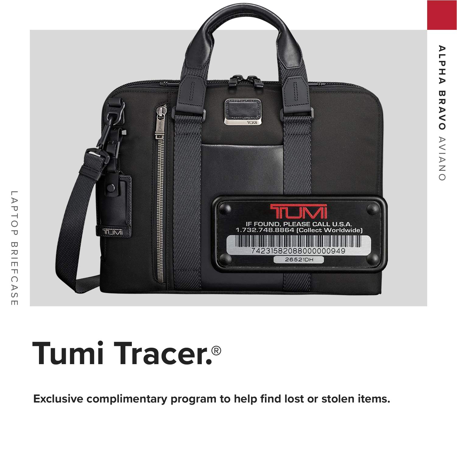 TUMI - Alpha Bravo Aviano Laptop Slim Brief Briefcase - 15 Inch Computer Bag for Men and Women - Black