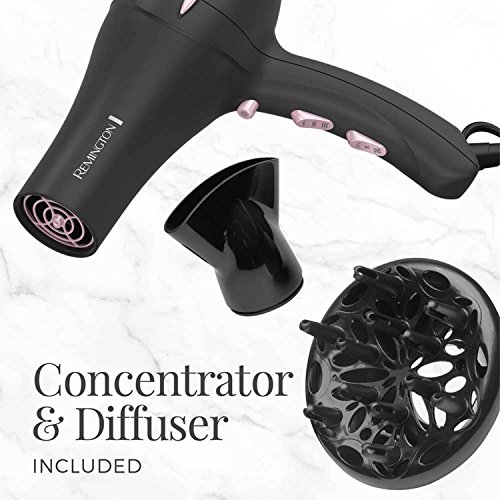 Remington AC2015 Pro Hair Dryer with Pearl Ceramic Technology, Black/Pink