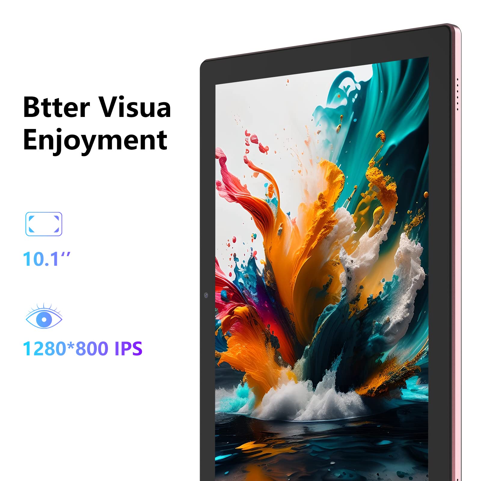 RUIQIAI Tablets 2024 Newest 2 in 1 Tablet with Keyboard, 10 inch Tablet Android 11, 6GB+128GB/512GB Expand, 2.4G/5G Wi-Fi 6, 6000mAh, 1280 * 800 IPS, Dual Camera,GMS Tablet with Case