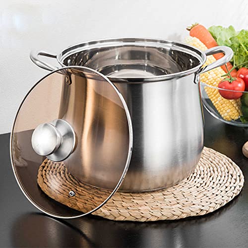 TAKESH Soup Pot Household Stainless Steel Soup Pot, Extra-high with Double Bottom and Thick Stew Pot Cookware Kitchen Pots Hot Pot