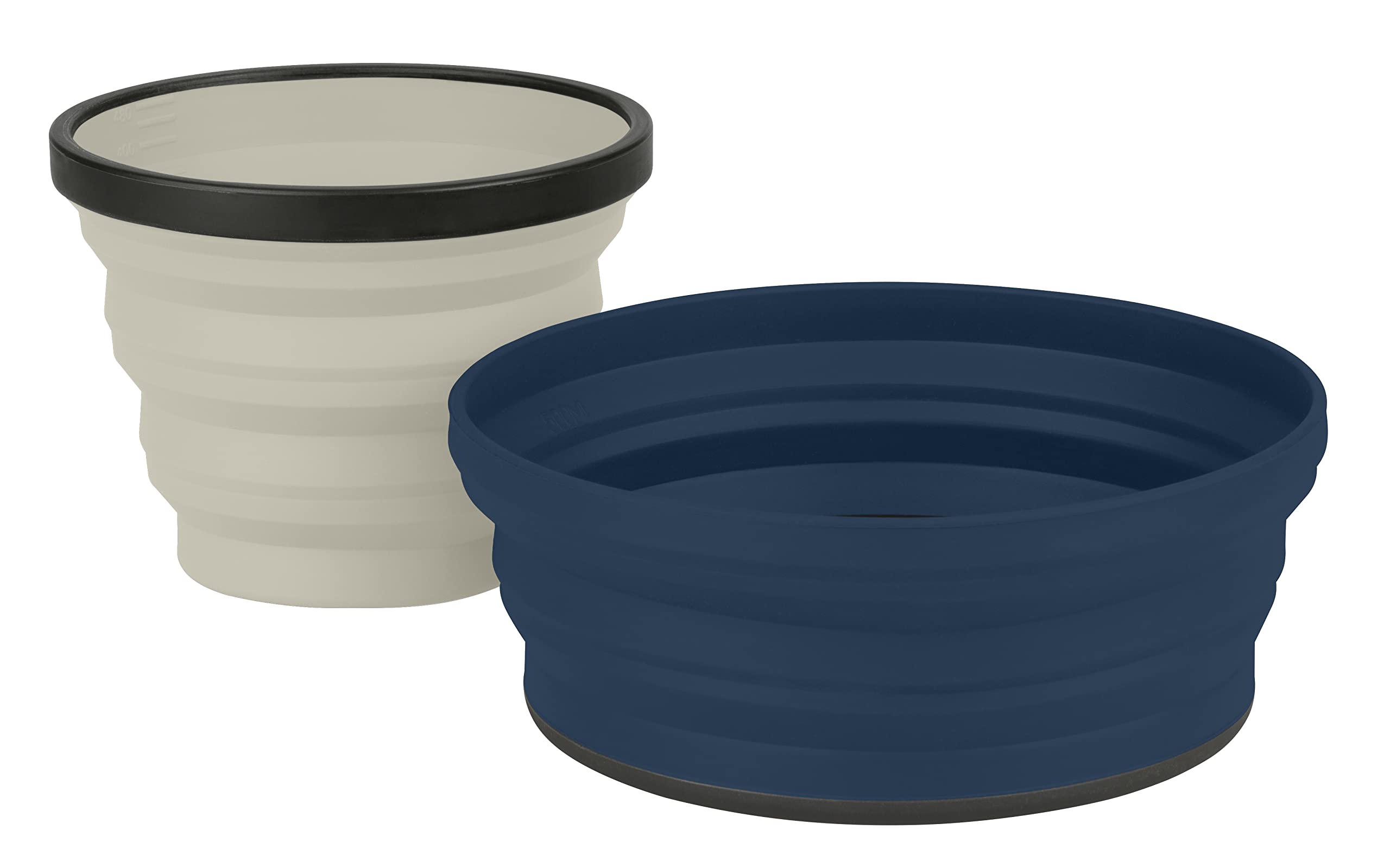 Sea to Summit X-Set Collapsible Camping Dinnerware Set with Zippered Pouch, 2pc (Mug & Bowl), Royal Blue/Orange