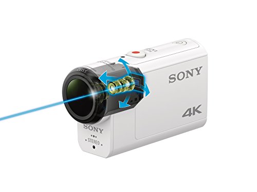 Sony FDRX3000R/W 4K HD Recording, Action Cam, Live View Underwater Camcorder, White