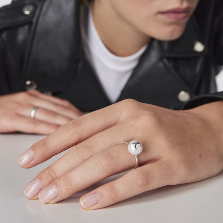 TOUS Sterling Silver Ring for Women with Pearl, Length 1 cm, Light and Voluminous, Sweet Dolls Collection