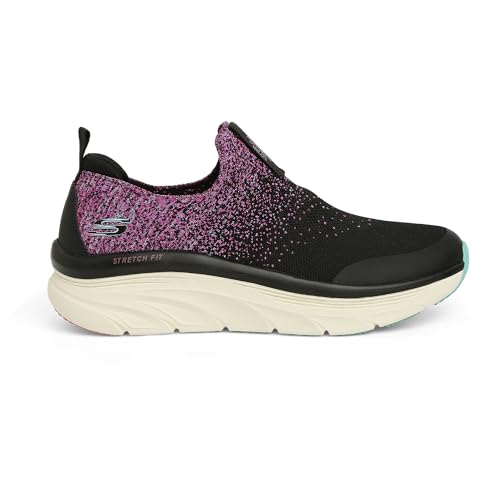 Skechers Women's D'Lux Walker Wrap Party Slip On Sneaker Blk/MLTI 10 Medium US