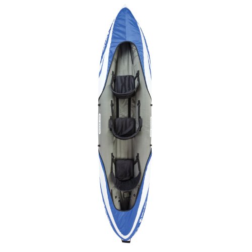 Sevylor Big Basin 3-Person Inflatable Kayak with Adjustable Seats & Carry Handles, Heavy-Duty PVC Construction for Rugged Use & Boston Valve for Easy Inflation/Deflation