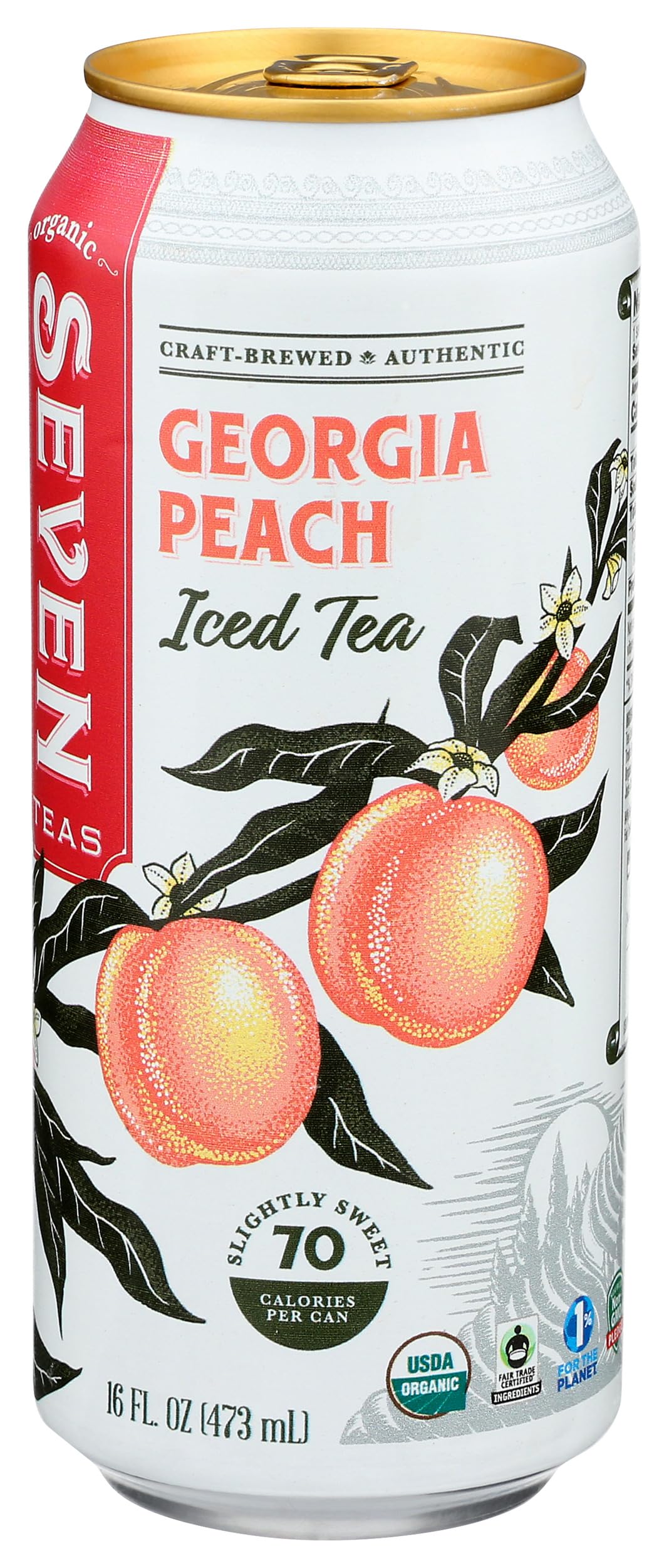 SEVEN TEAS Organic Georgia Peach Iced Tea, 16 FZ